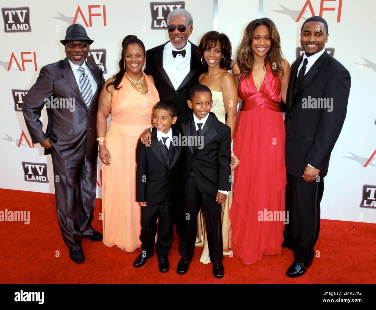 Morgan Freeman and family arriving at ÒTV Land Presents: The AFI Life ...