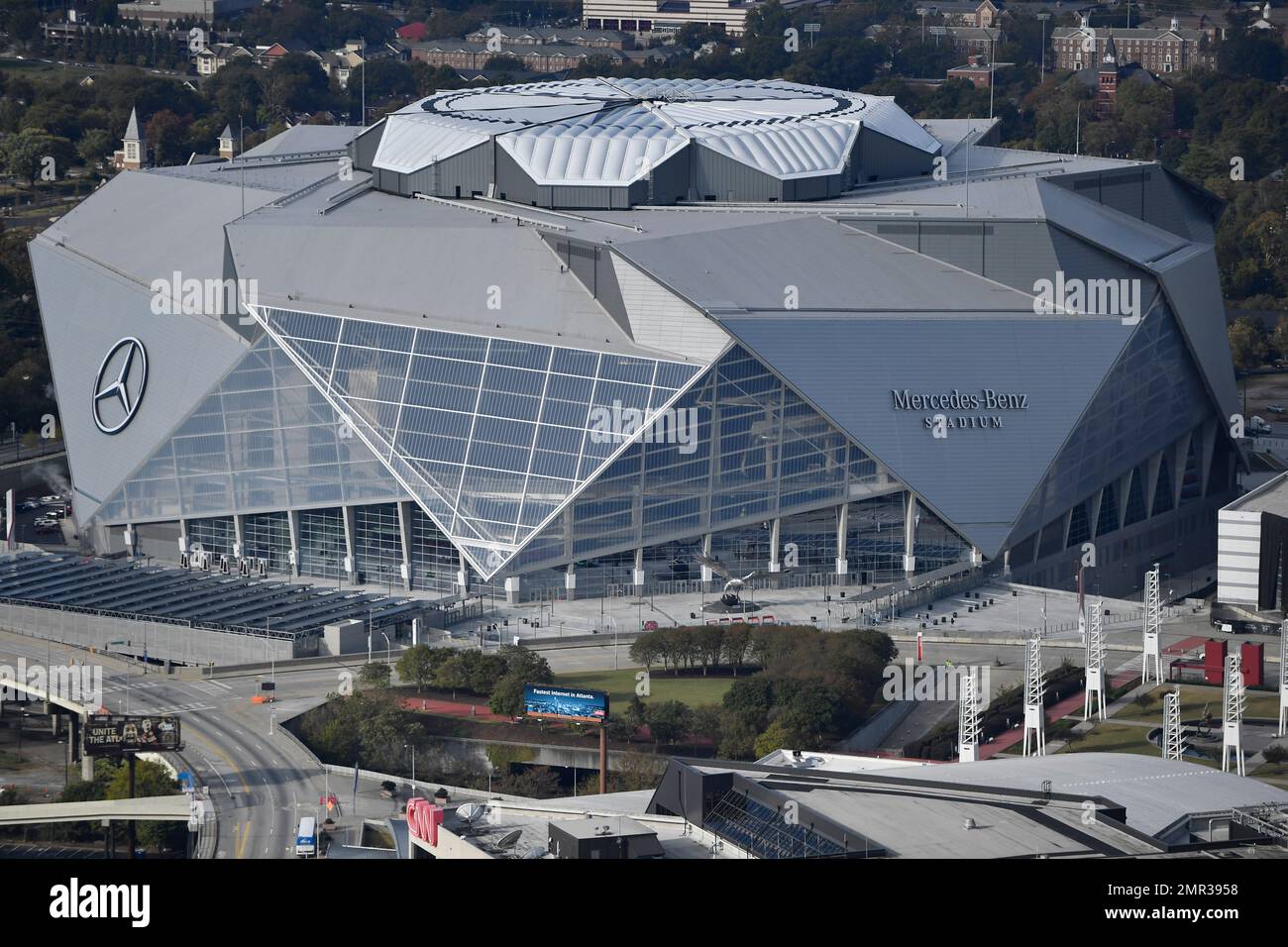 The Mercedes-Benz stadium is seen, Wednesday, Nov. 1, 2017, in Atlanta ...