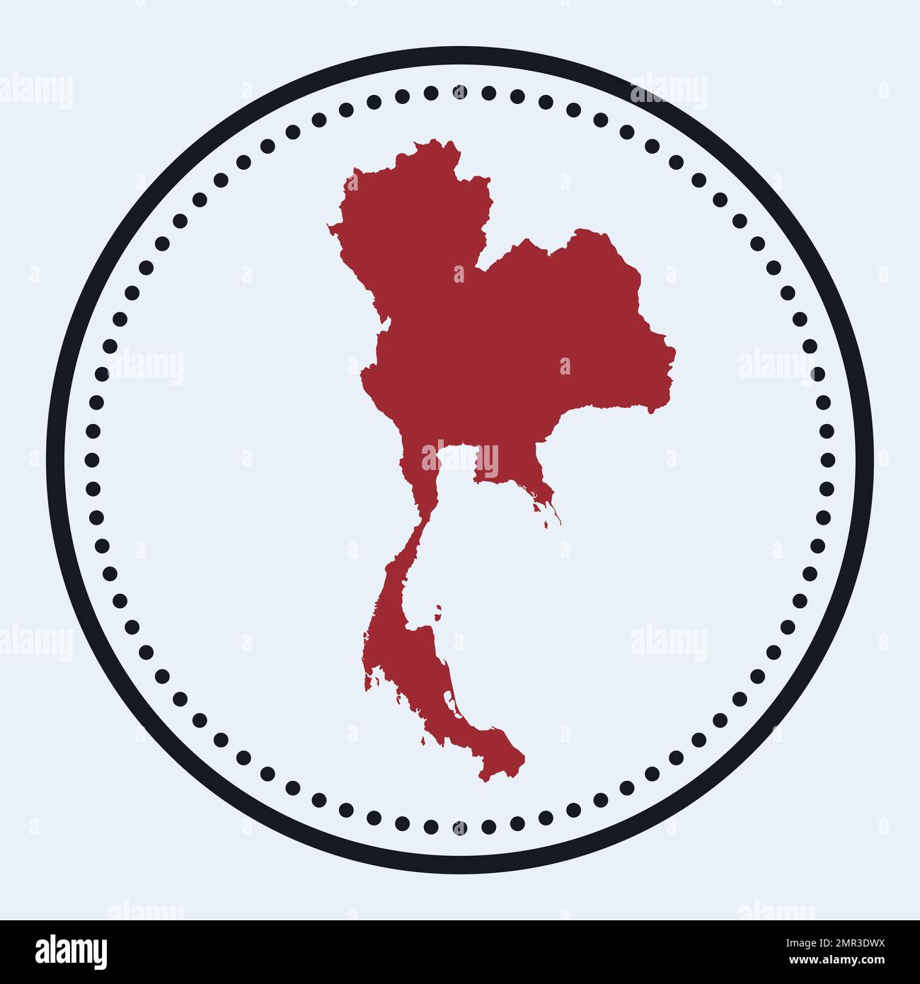 Thailand round stamp. Round logo with country map and title. Stylish ...