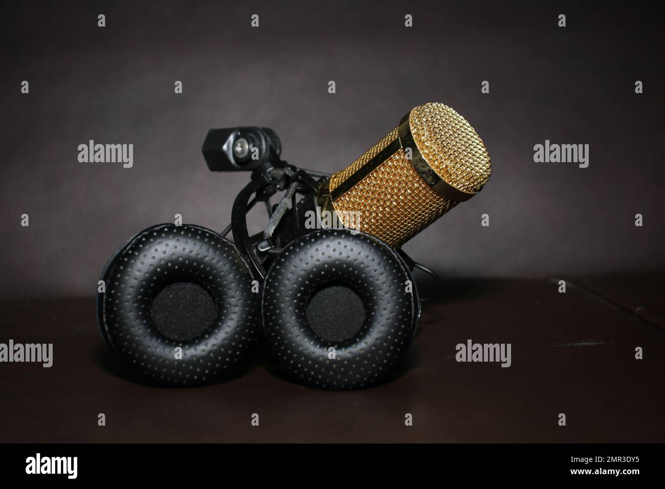 Condenser microphone with gold accents Stock Photo - Alamy