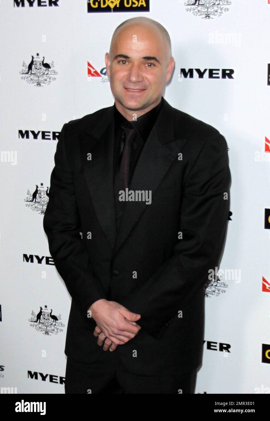 Andre Agassi poses for photographers at "G'Day USA 2011" Black Tie Gala ...