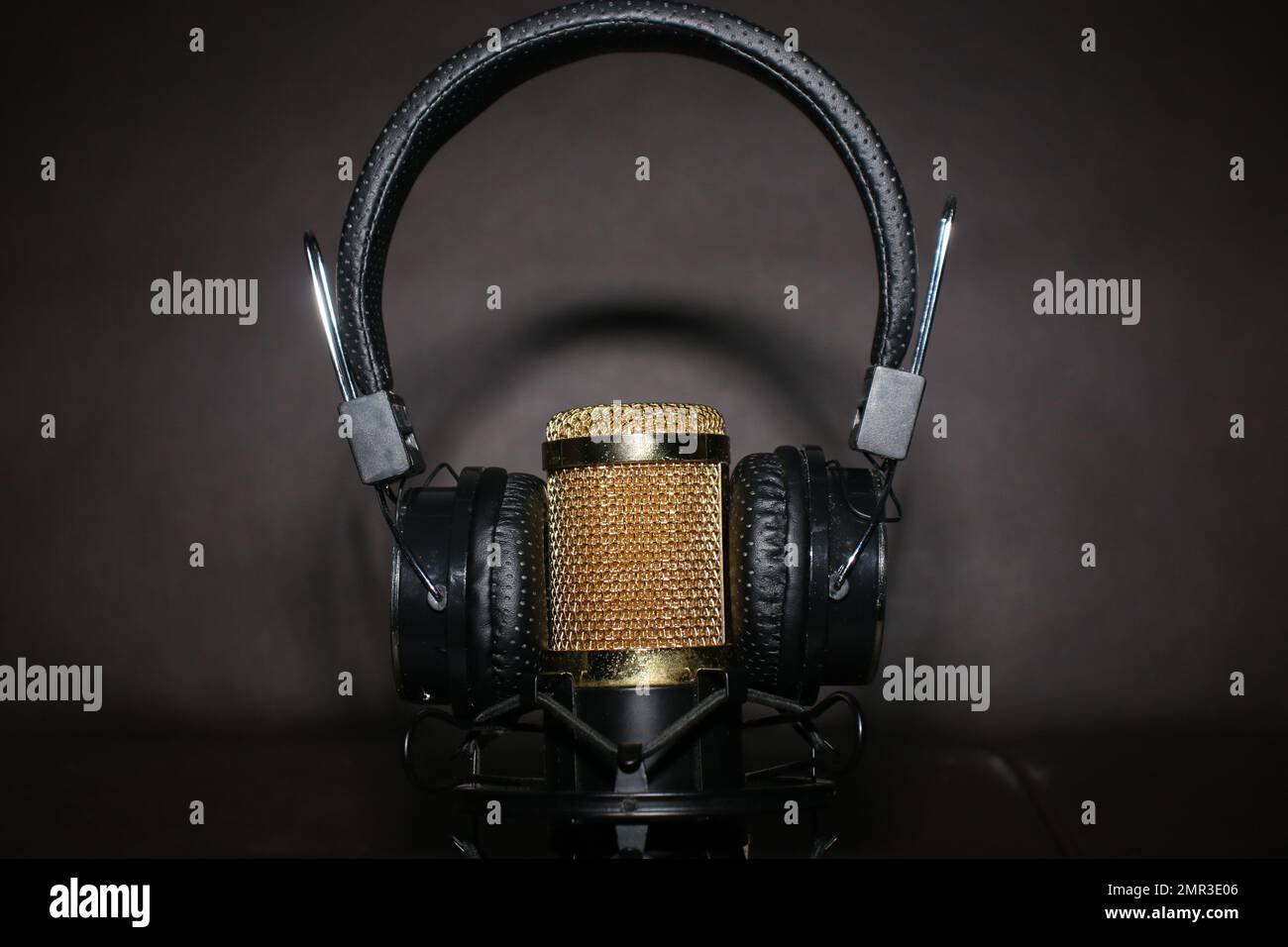 Condenser microphone with gold accents Stock Photo - Alamy