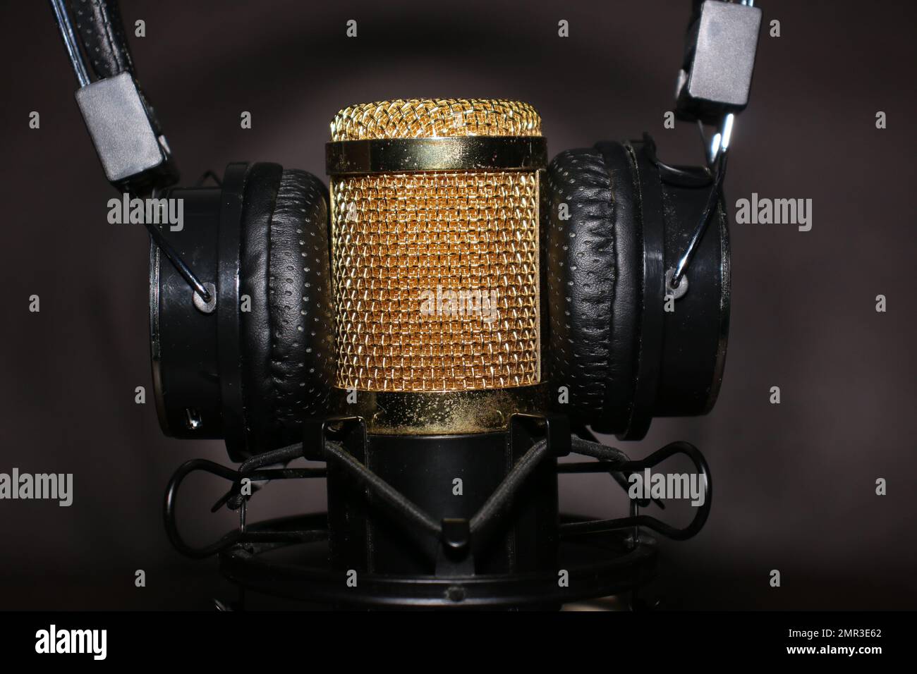 Condenser microphone with gold accents Stock Photo - Alamy