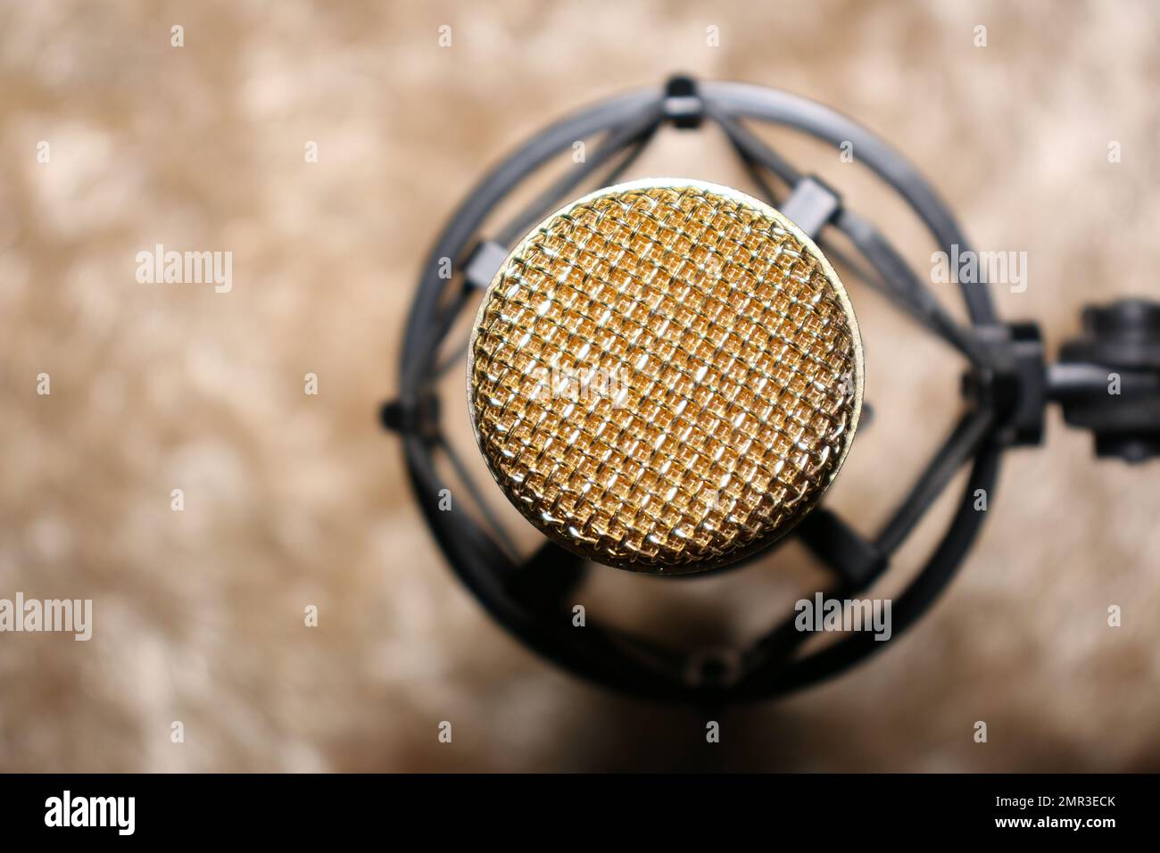 Condenser microphone with gold accents Stock Photo - Alamy