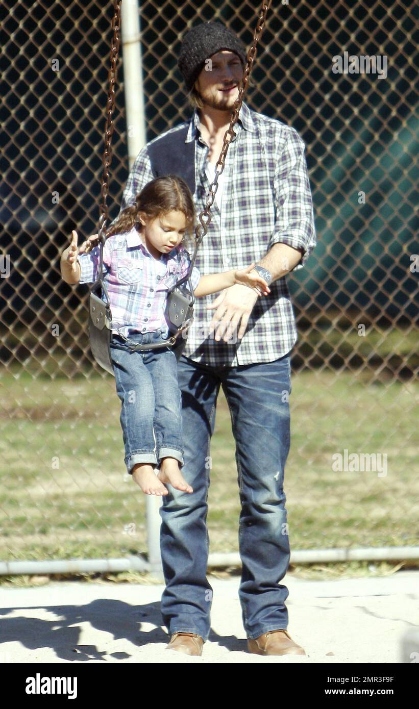 Doting dad Gabriel Aubry spends a day with his daughter Nahla at a ...