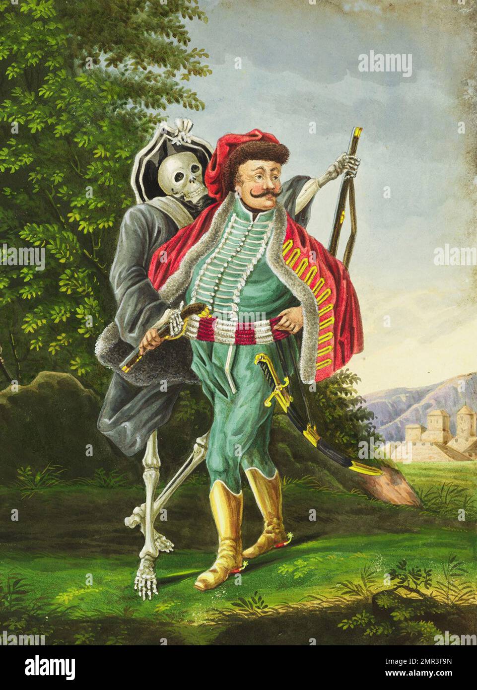 Der Tod kommt als Dragoner zum Husaren-Oberst Menzel, Totentanz, dance ...