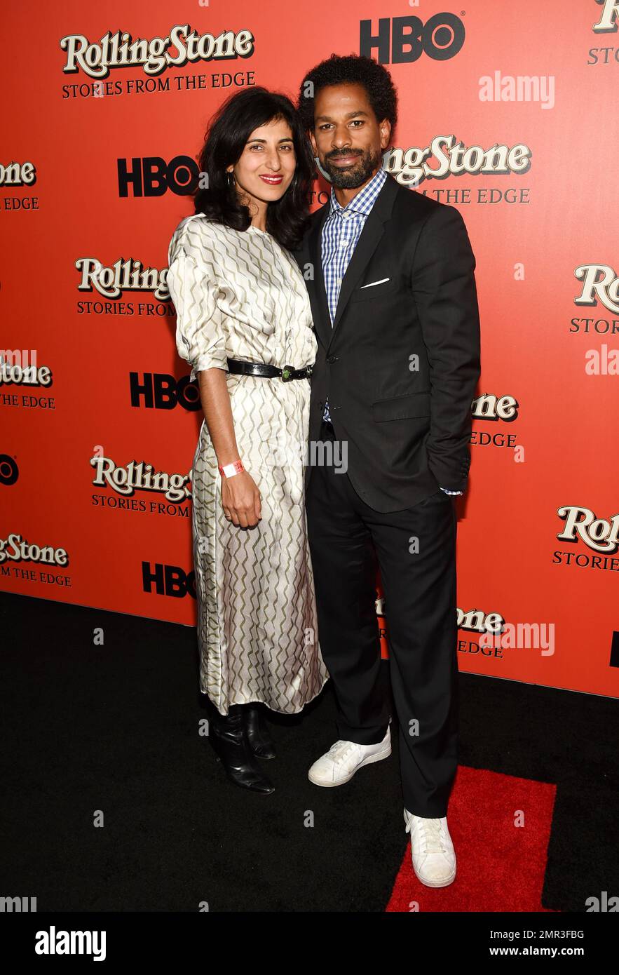 Toure and wife Rita Nakouzi attend the world premiere of "Rolling Stone ...