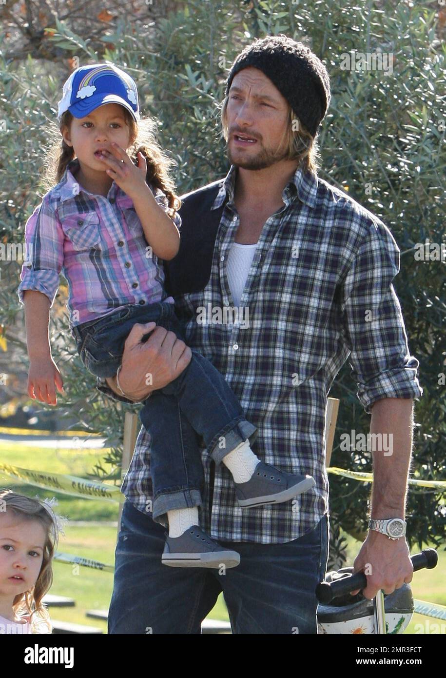 Wearing matching outfits, Gabriel Aubry and daughter Nahla spend a day ...