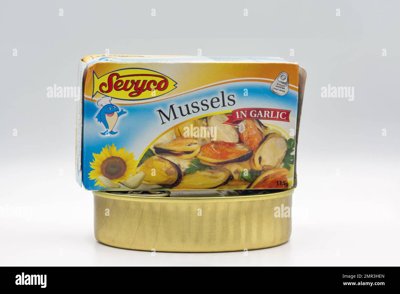 Kyiv, Ukraine - June 02, 2021: Studio shoot of canned Sevyco mussels in ...