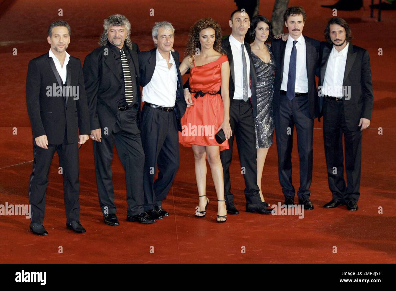 The cast walks the red carpet for the premiere of "Galantuomini" at the ...