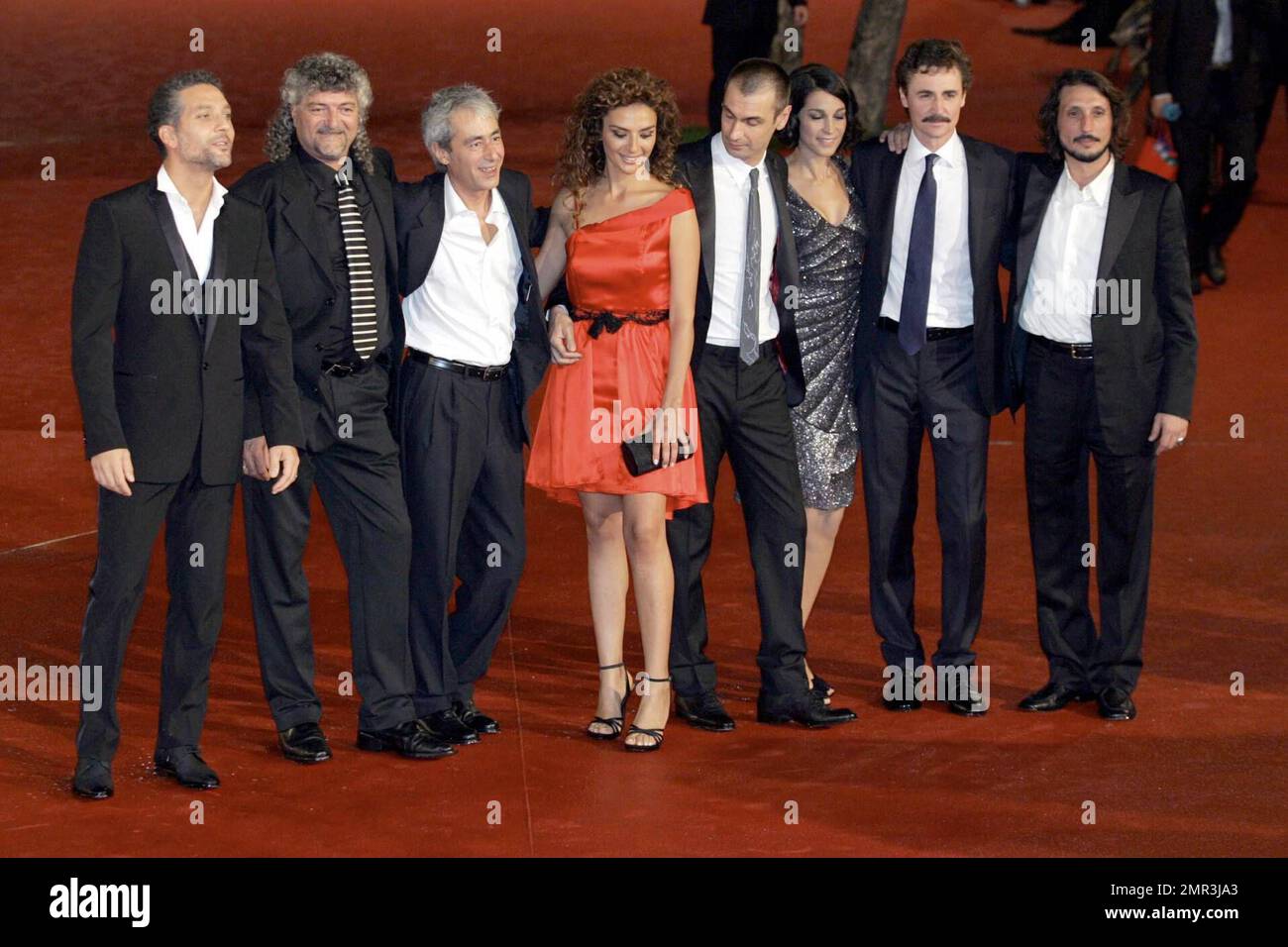 The cast walks the red carpet for the premiere of "Galantuomini" at the ...