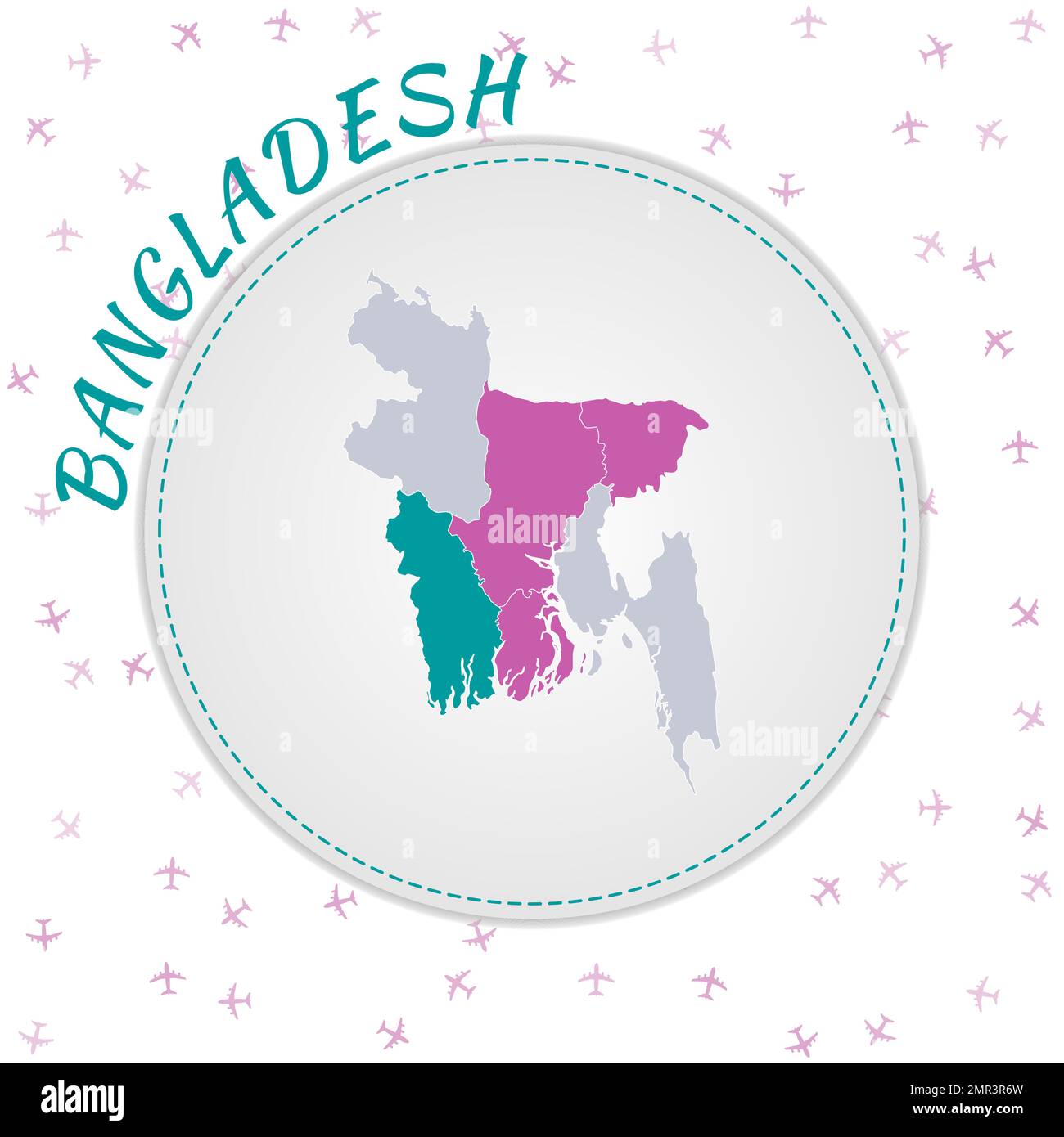 Bangladesh map design. Map of the country with regions in emerald ...