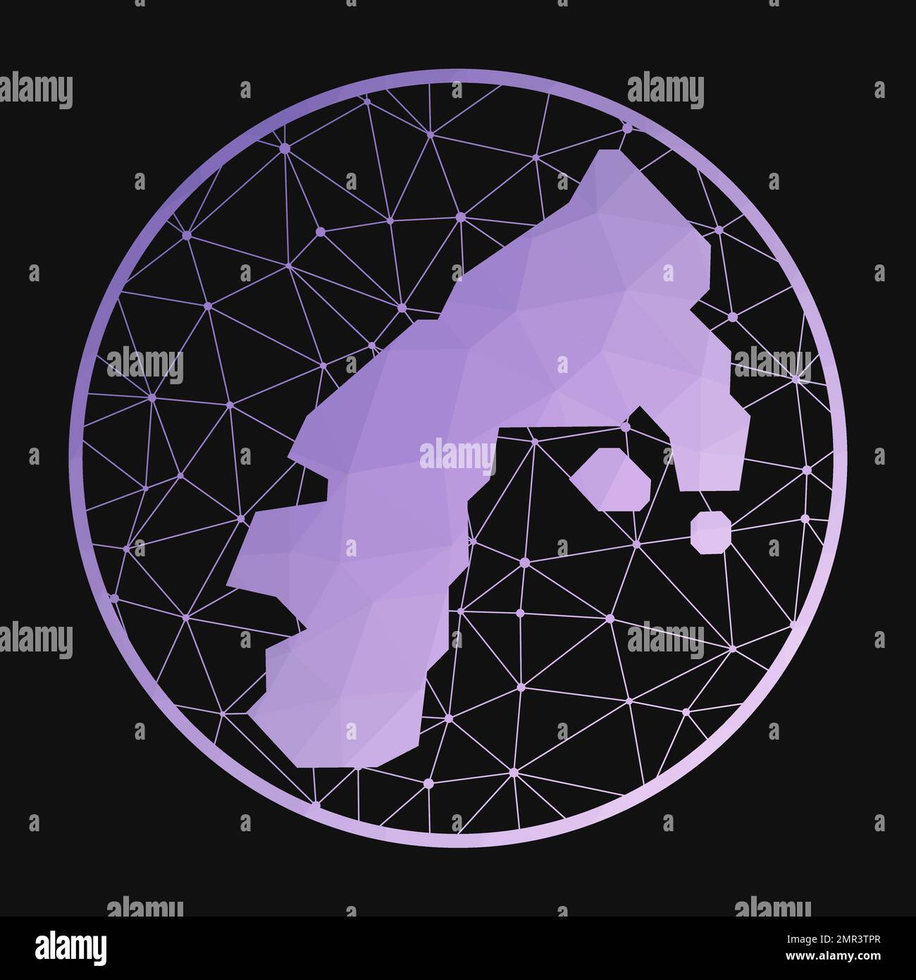 Water Island icon. Vector polygonal map. Water icon in geometric style ...