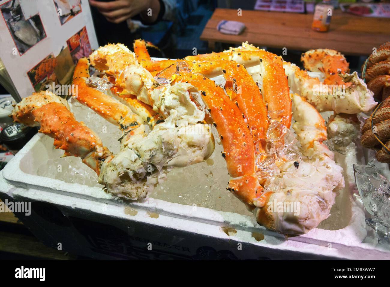 Delicious boiled crabs ready to eat, in the open market of Ameya Yokoch ...