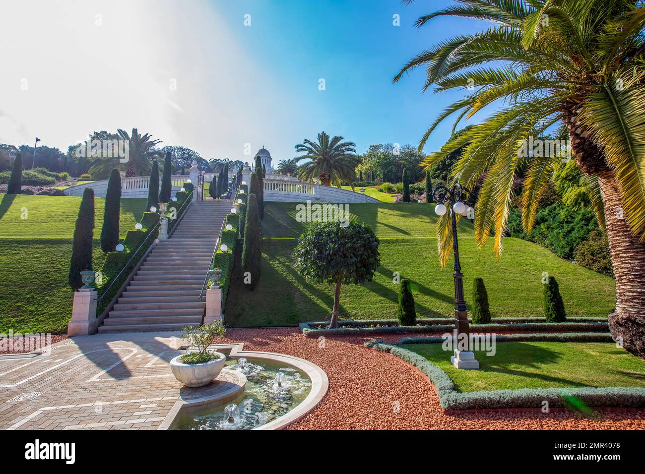 The amazing public park Bahai Garden (terraces of the Shrine of the Bab ...