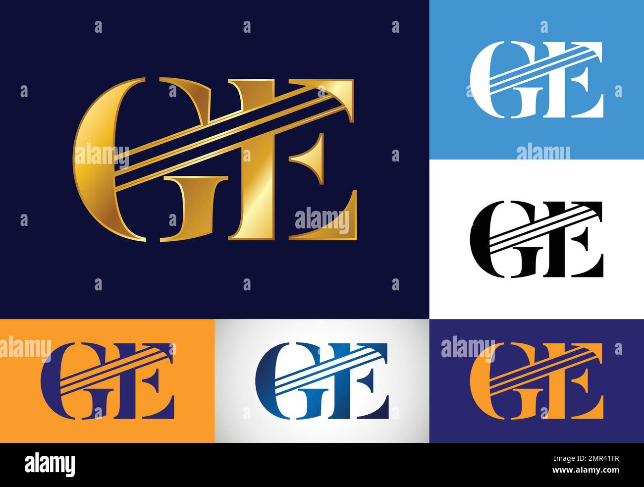 Initial Letter G E Logo Design Vector. Graphic Alphabet Symbol For ...