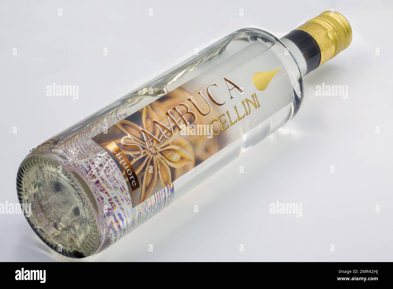 Kyiv, Ukraine - October 02, 2021: Studio shoot of a bottle of Sambuca ...