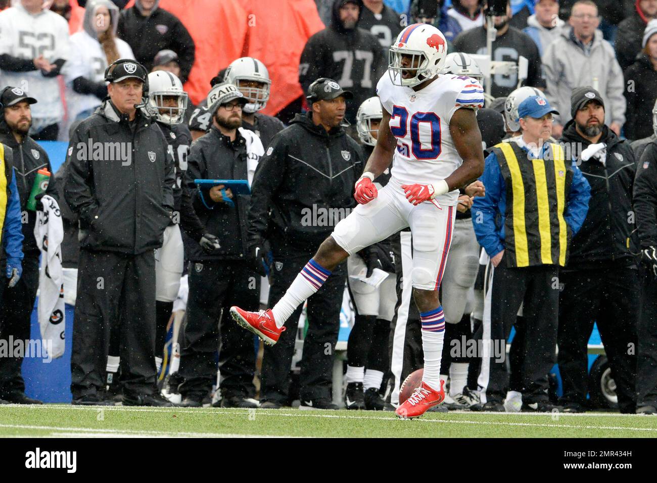 Buffalo Bills cornerback Shareece Wright (20) reacts after making a ...