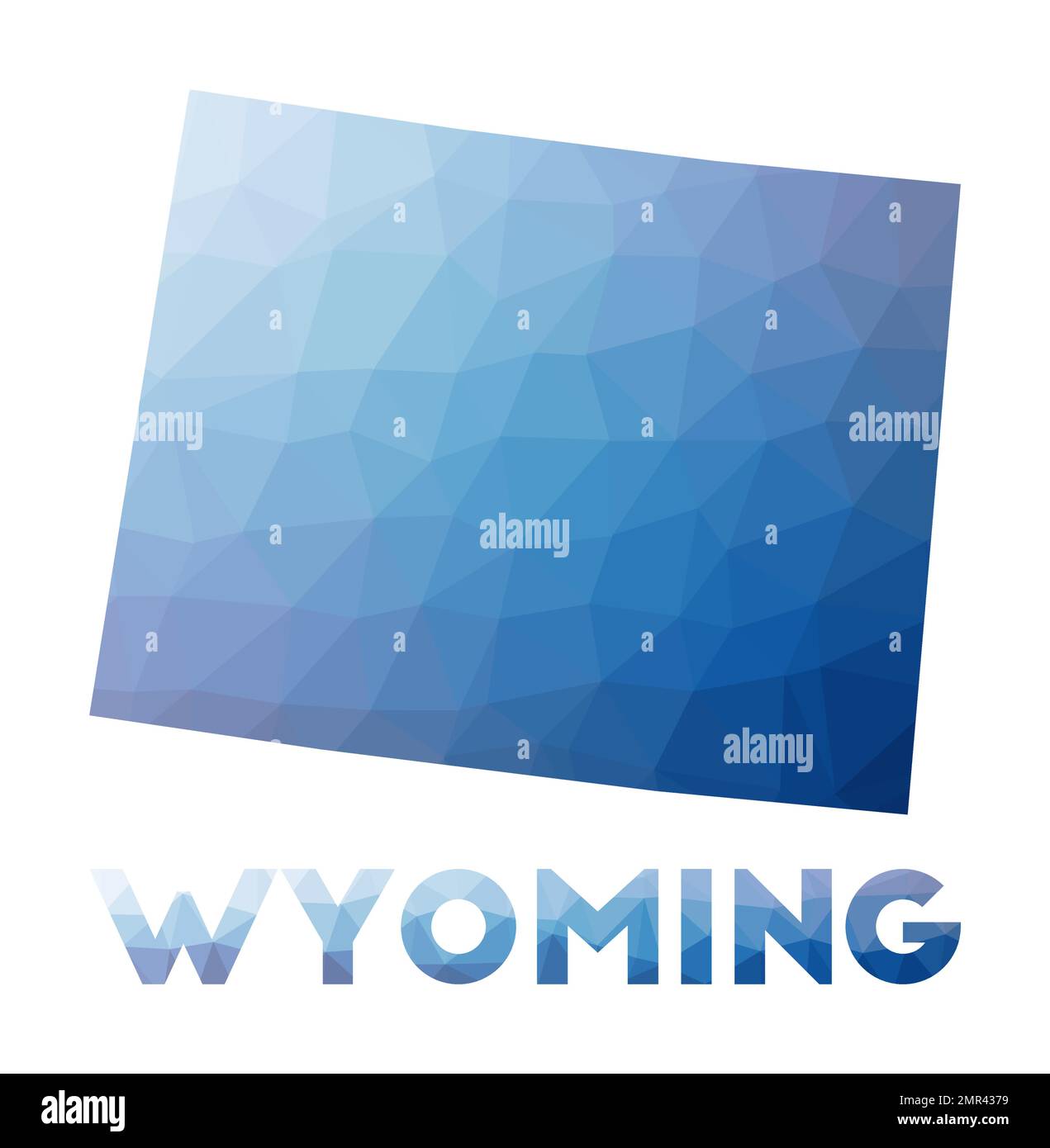 Low poly map of Wyoming. Geometric illustration of the US state ...