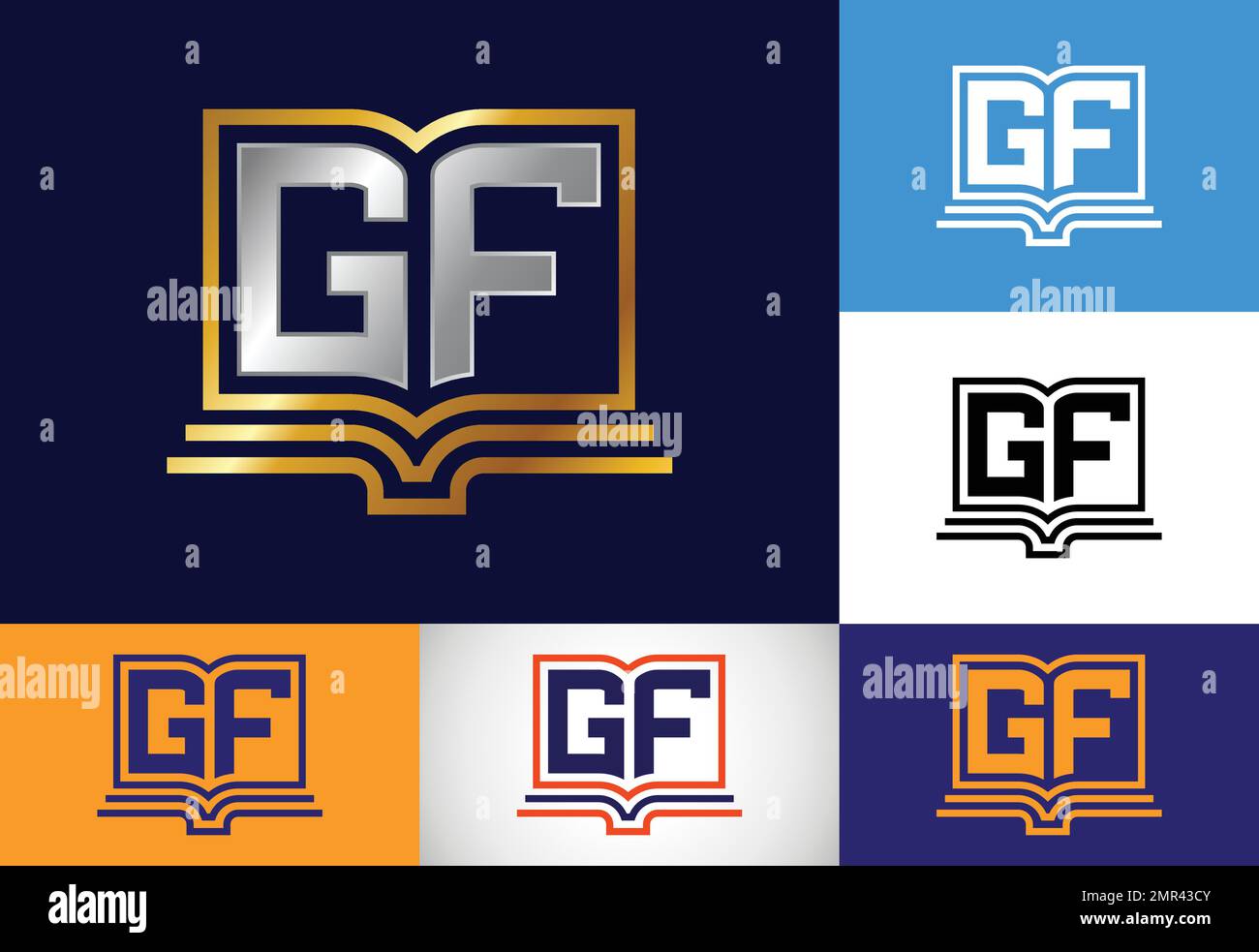 Initial Letter G F Logo Design Vector. Graphic Alphabet Symbol For ...