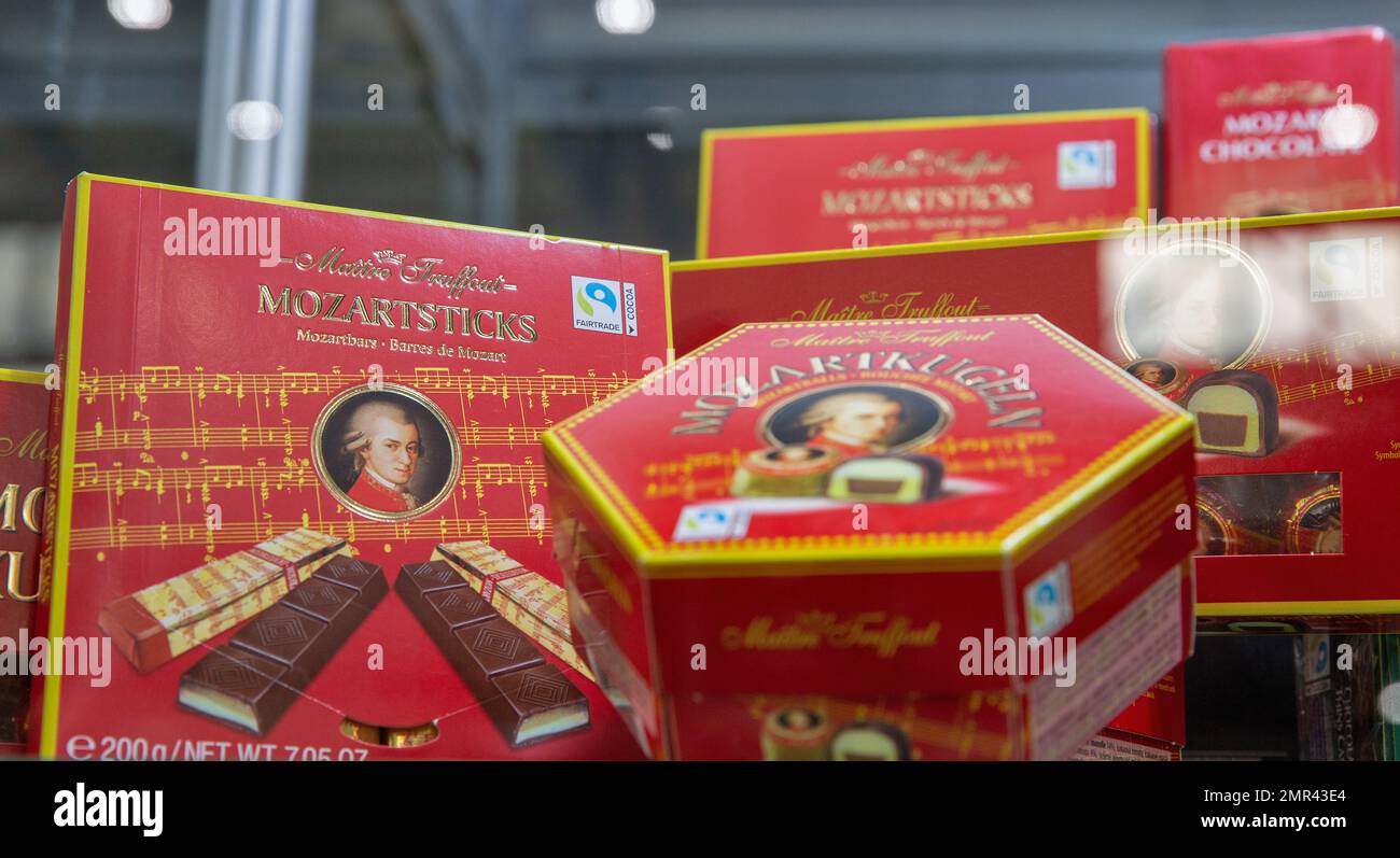 Kyiv, Ukraine - November 04, 2021: Mozart milk chocolate candies at ...