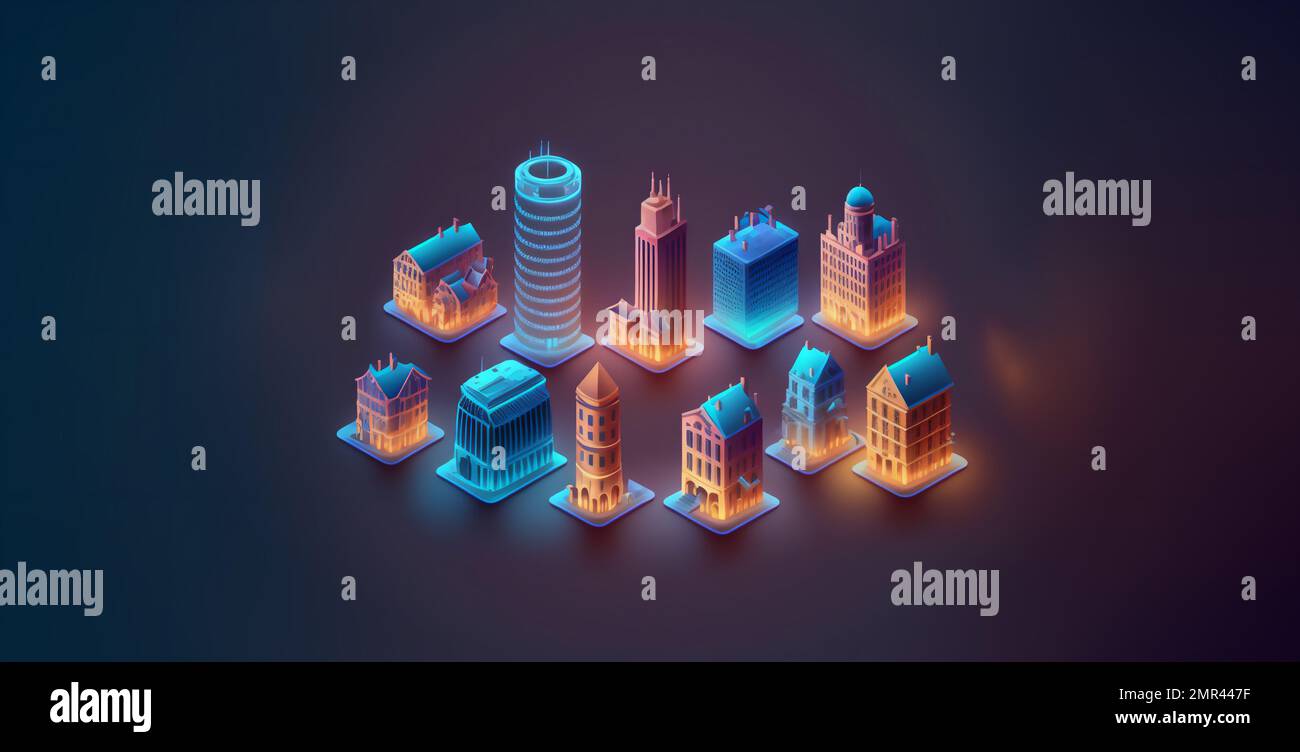 Buildings icons hi-res stock photography and images - Alamy