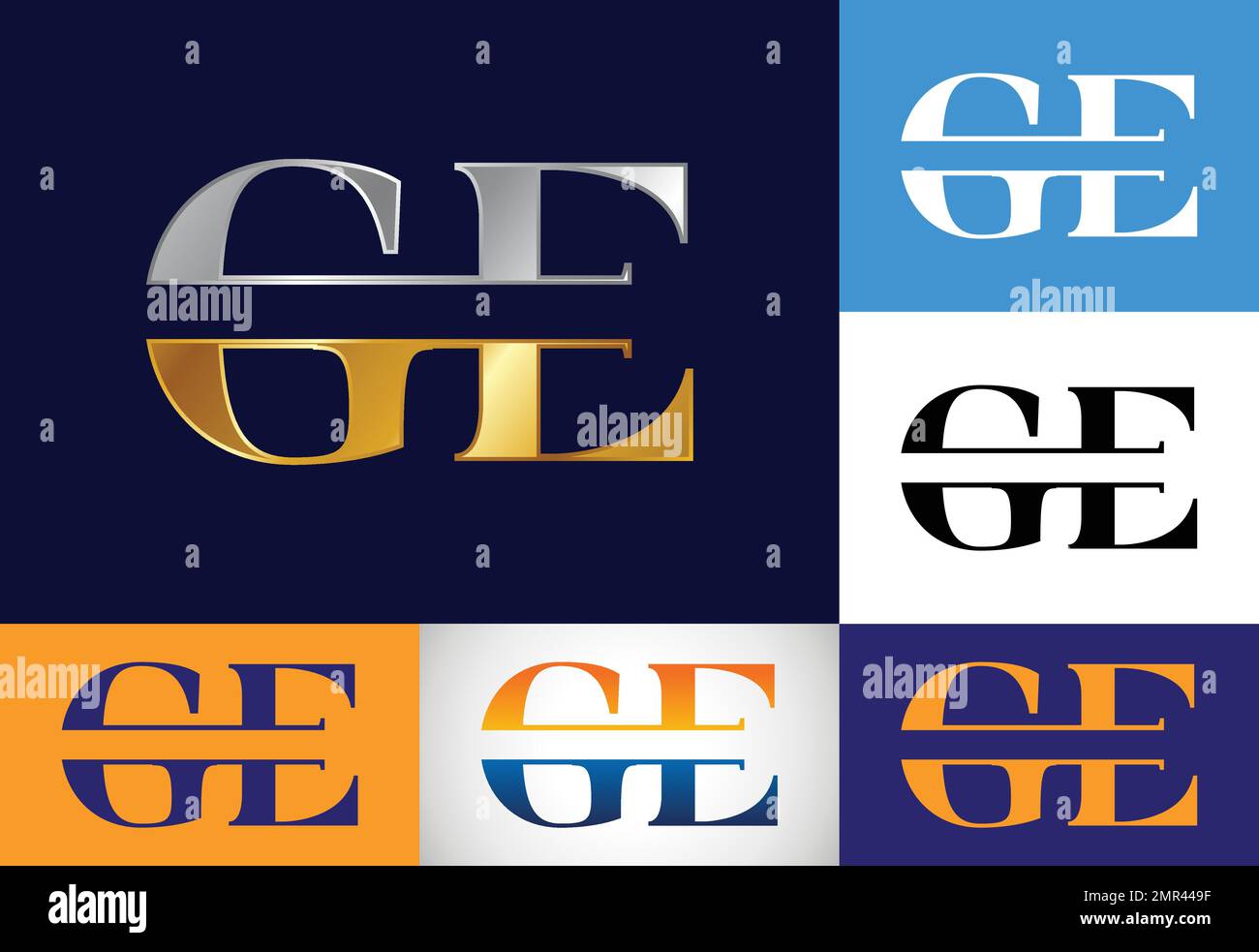 Initial Letter G E Logo Design Vector. Graphic Alphabet Symbol For ...