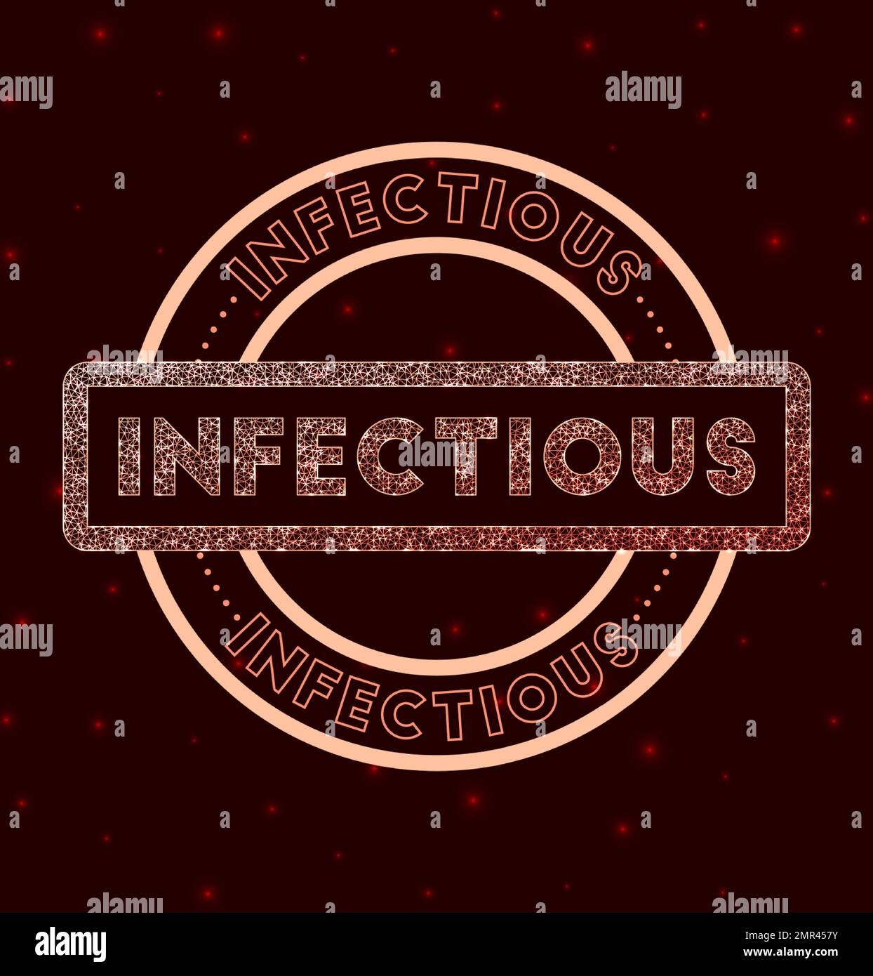 Infectious badge. Glowing geometric round infectious sign. Vector ...