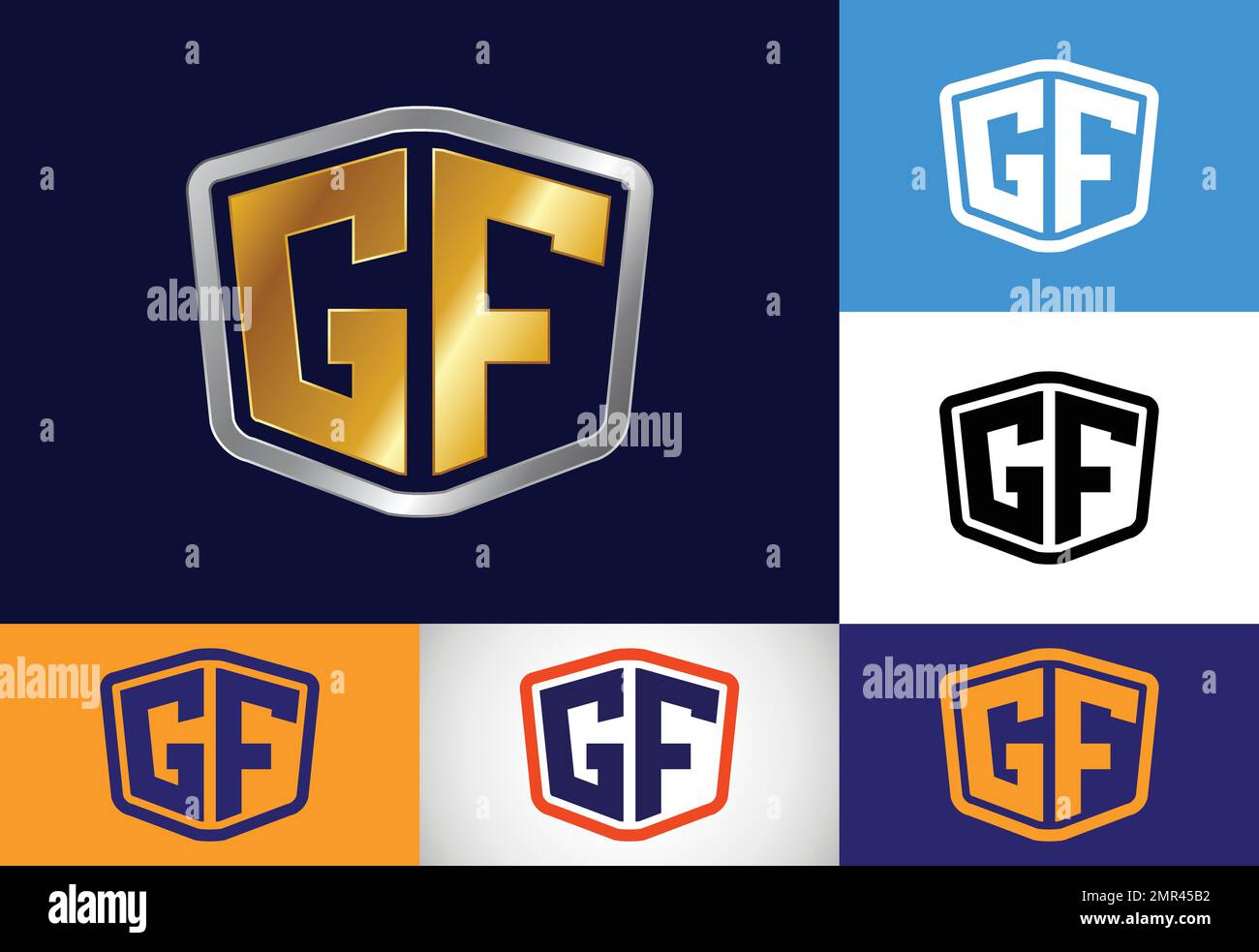 Initial Letter G F Logo Design Vector. Graphic Alphabet Symbol For ...