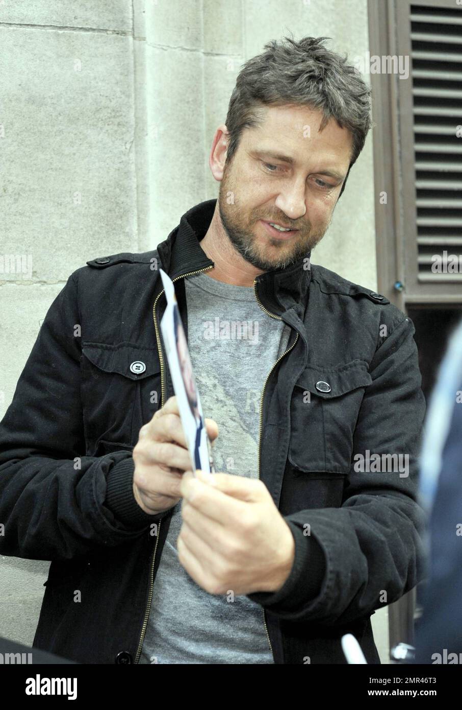 Scottish actor Gerard Butler pays a visit to BBC Radio 1 Studios ...