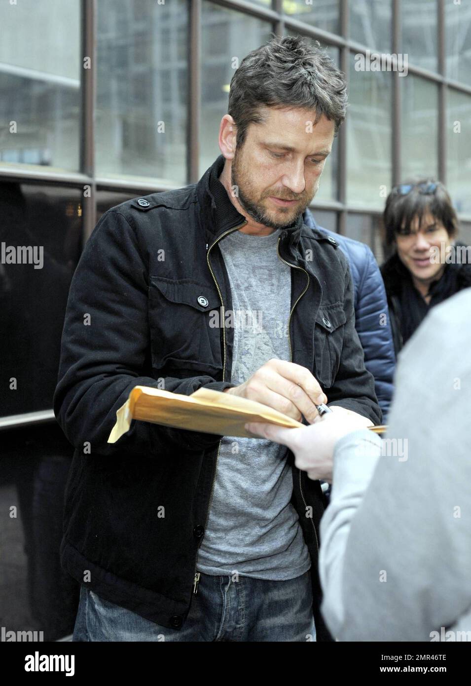 Scottish actor Gerard Butler pays a visit to BBC Radio 1 Studios ...