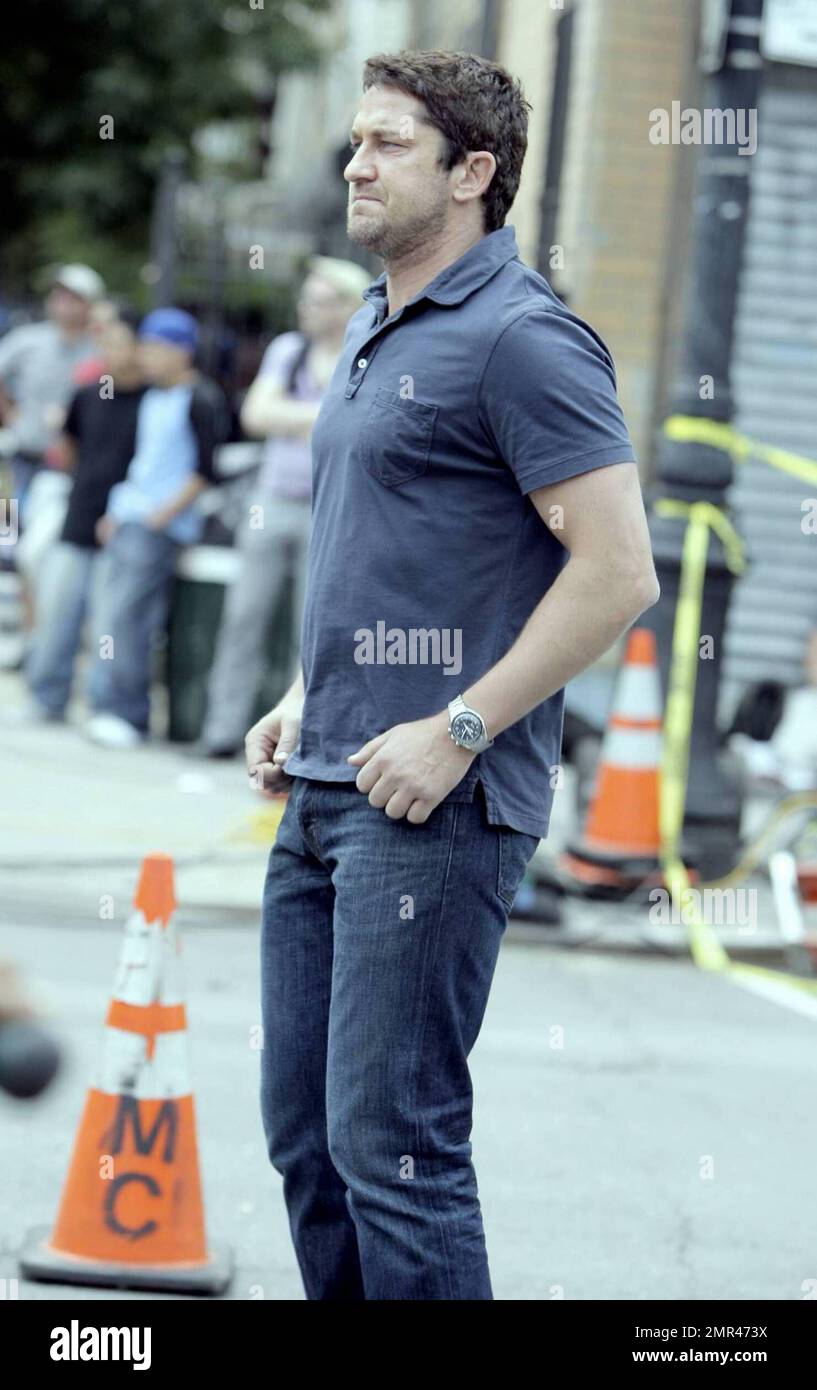 Gerald Butler films a parade scene in Brooklyn for his new film "The ...