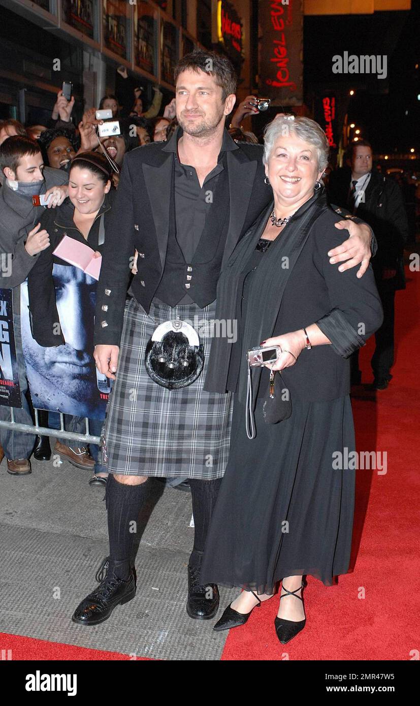 Scottish actor Gerard Butler with mother Margaret in his traditional ...