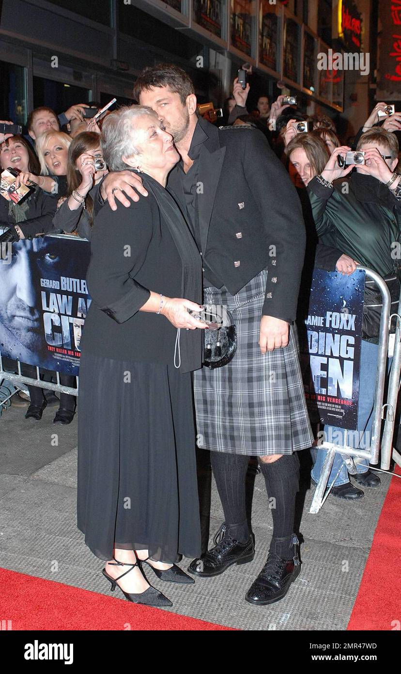 Scottish actor Gerard Butler with mother Margaret in his traditional ...