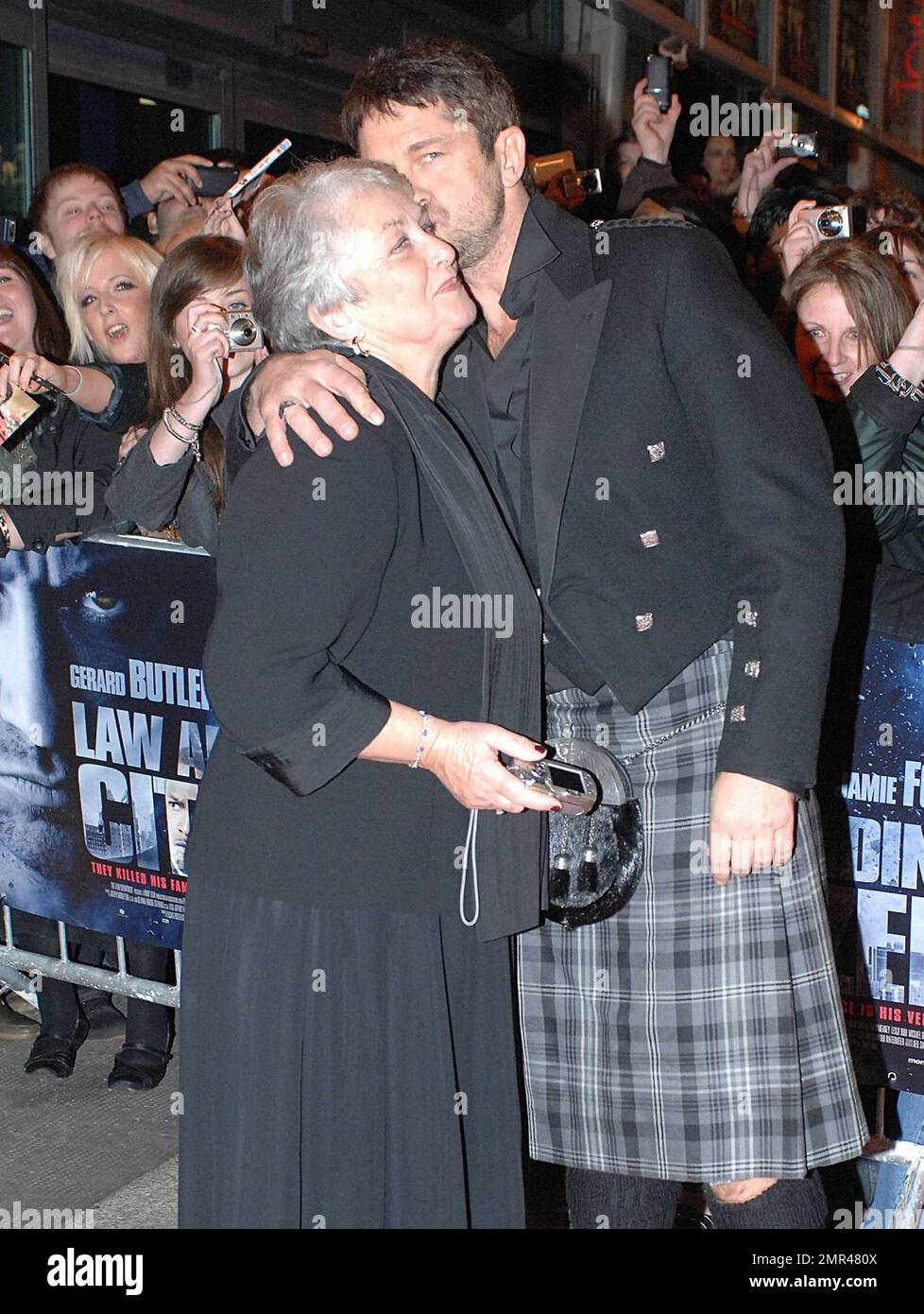 Scottish actor Gerard Butler with mother Margaret in his traditional ...