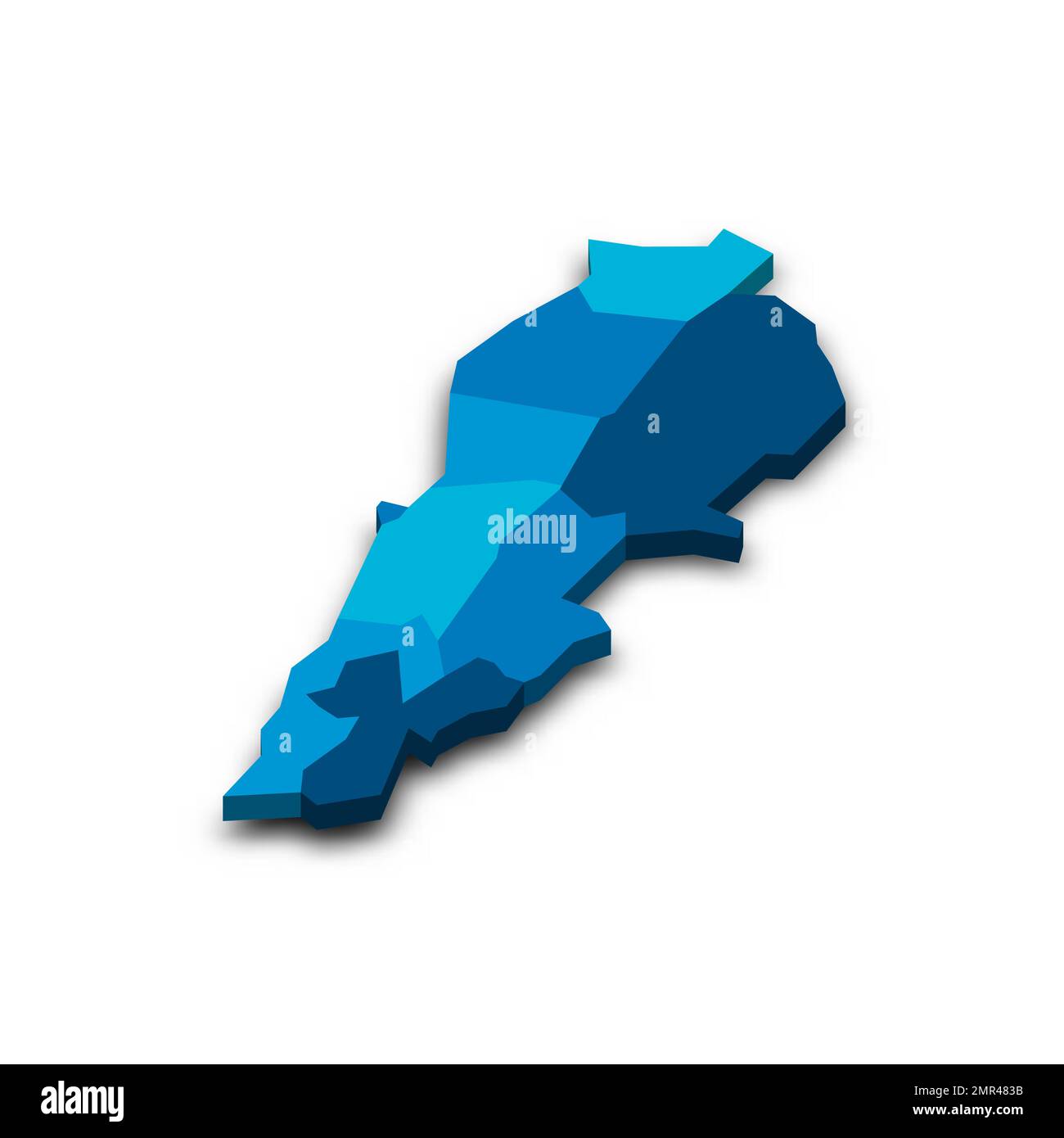 Lebanon political map of administrative divisions Stock Vector Image ...
