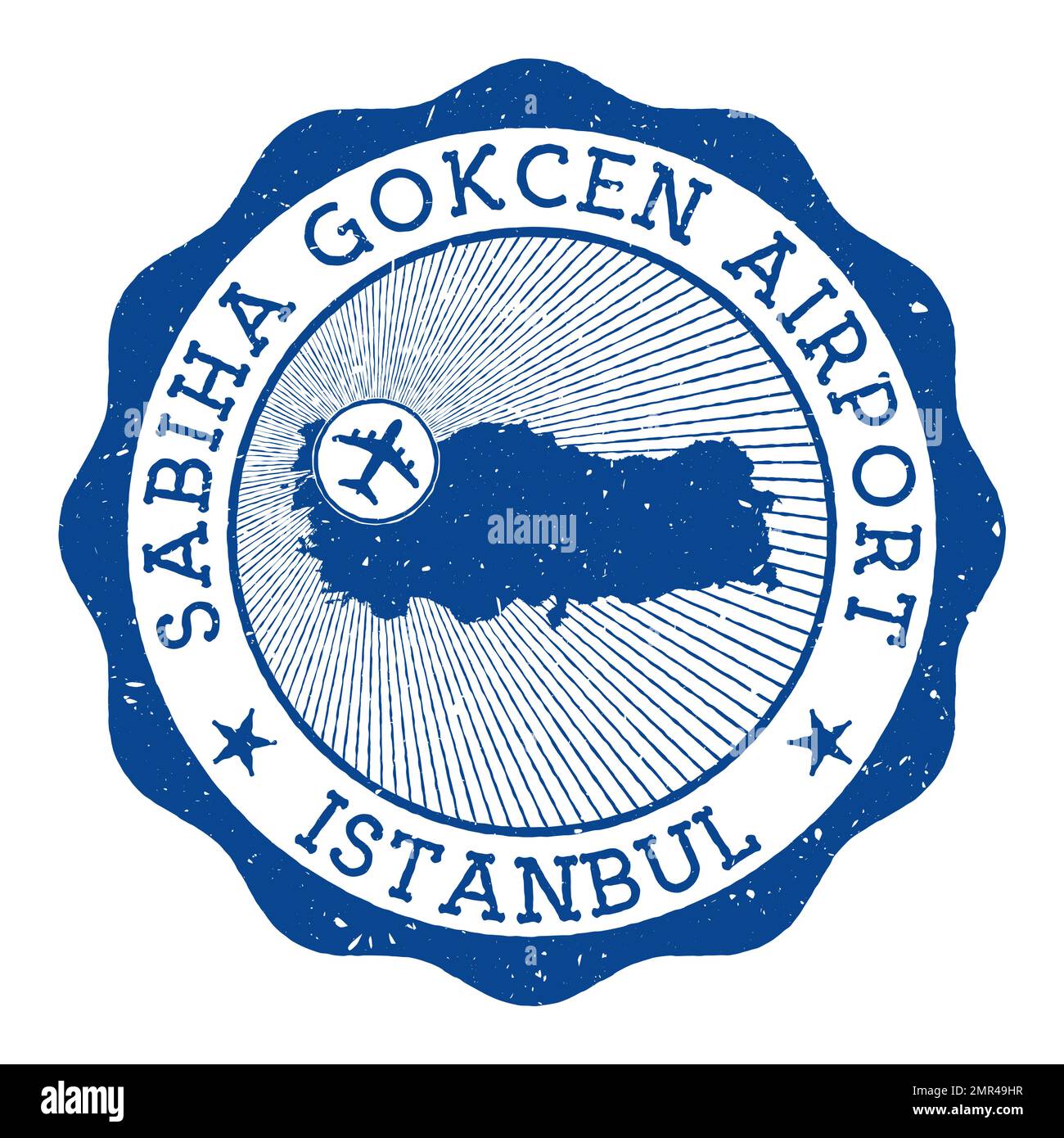 Sabiha Gokcen Airport Istanbul stamp. Airport of Istanbul round logo ...