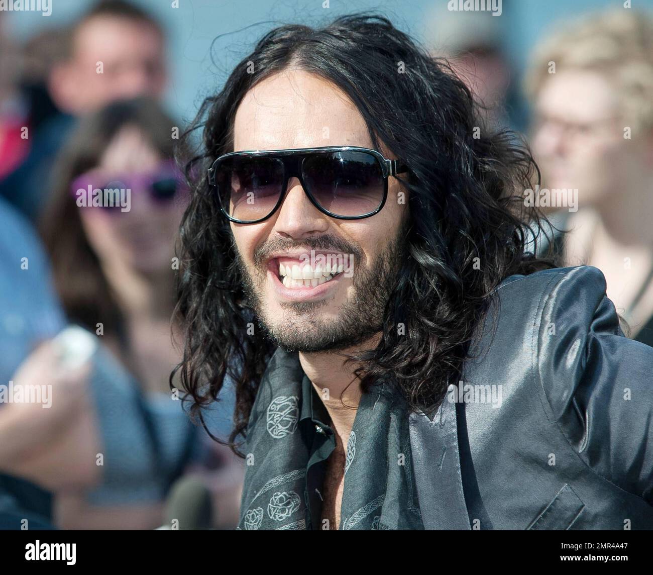 Bad boy comedian Russell Brand and actor Jonah Hill attend a photo call ...