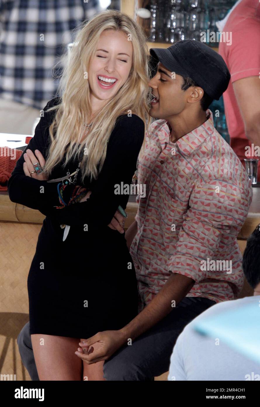 Gillian Zinser on set for the filming of '90210' at the beach. Los ...
