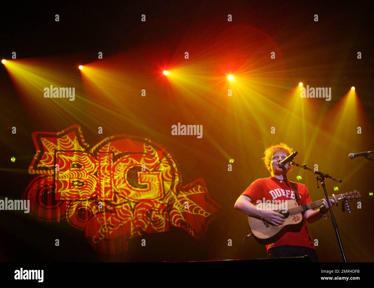 Ed Sheeran performs on stage during Girl Guiding UK Big Gig held at ...