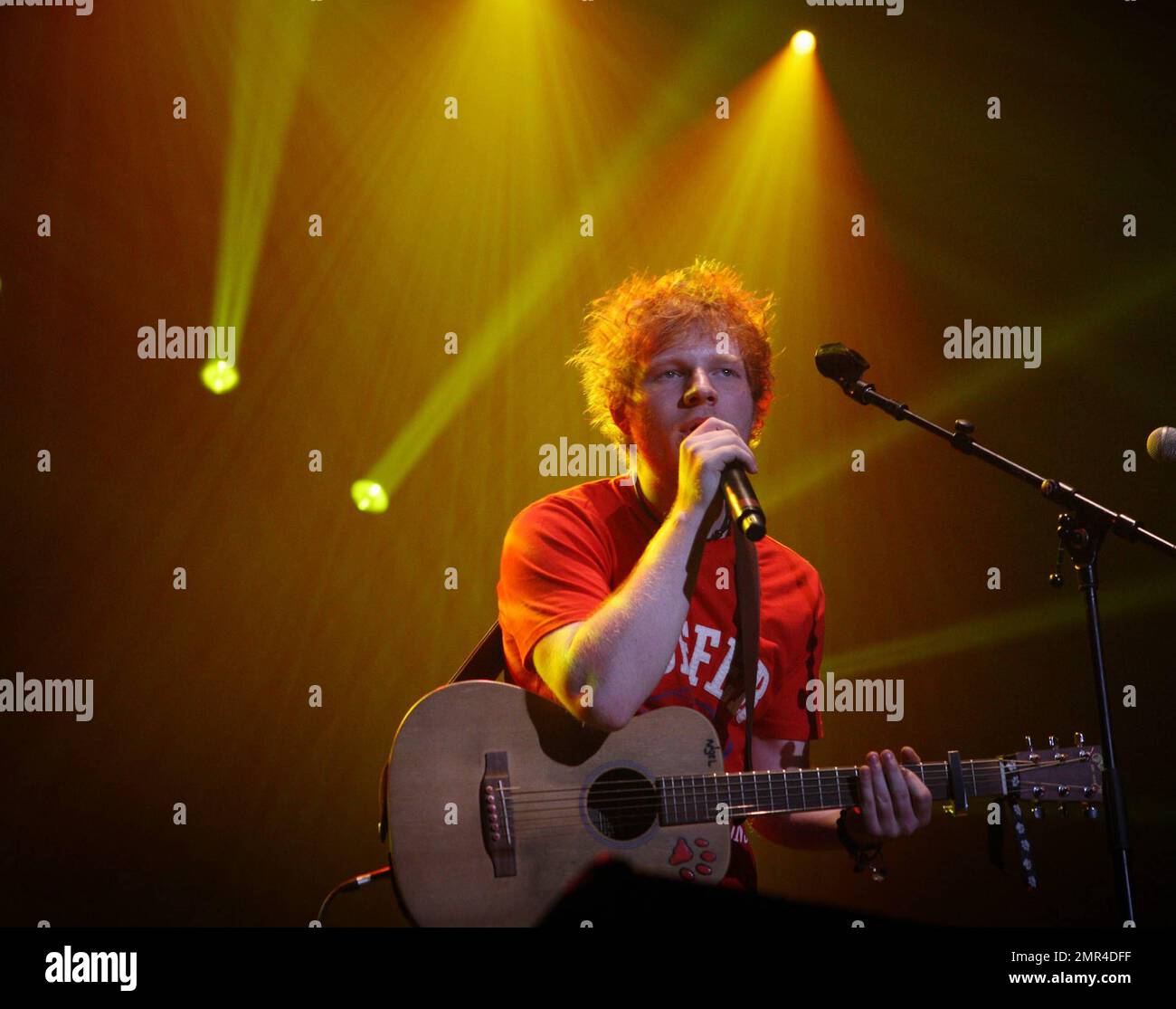 Ed Sheeran performs on stage during Girl Guiding UK Big Gig held at ...