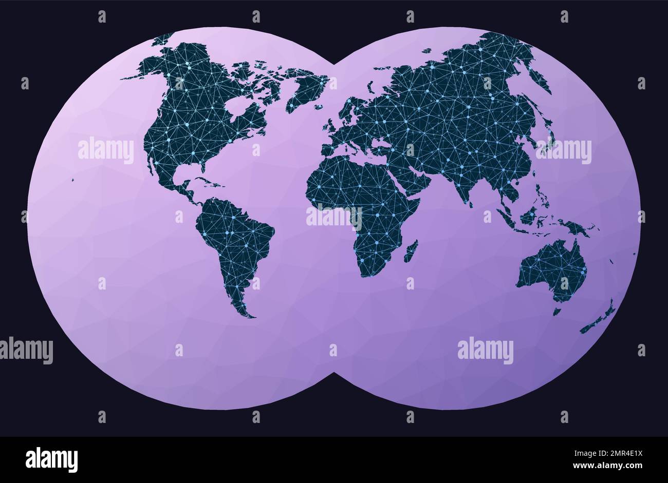 Internet and global connections map. Van der Grinten IV projection ...