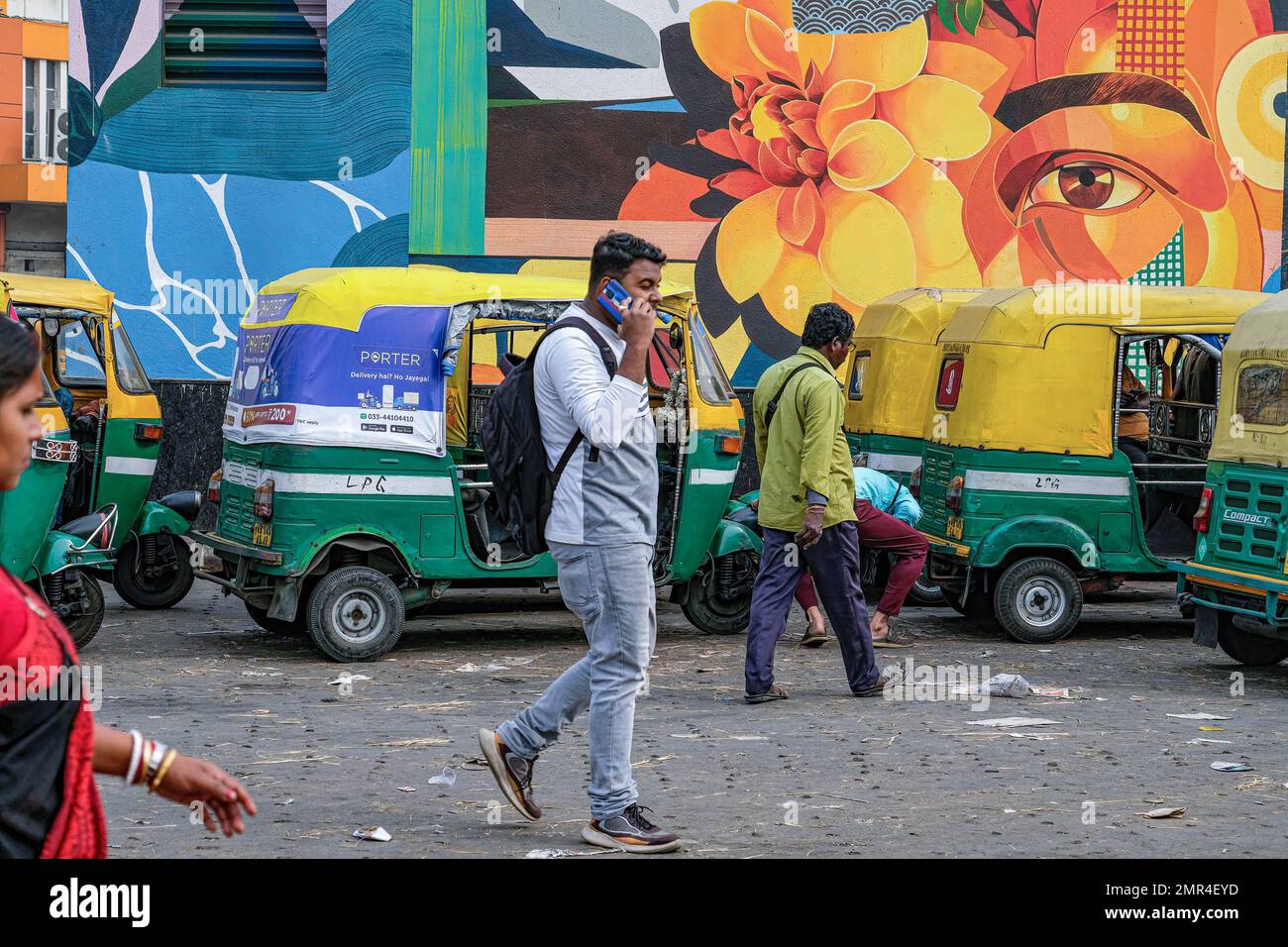 Daily commuters are waiting in the auto stand ahead of Union budget ...