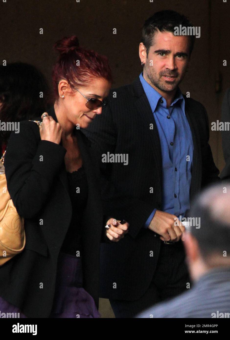 Colin Farrell and sister Claudine Farrell arrive at the GLAAD Media ...