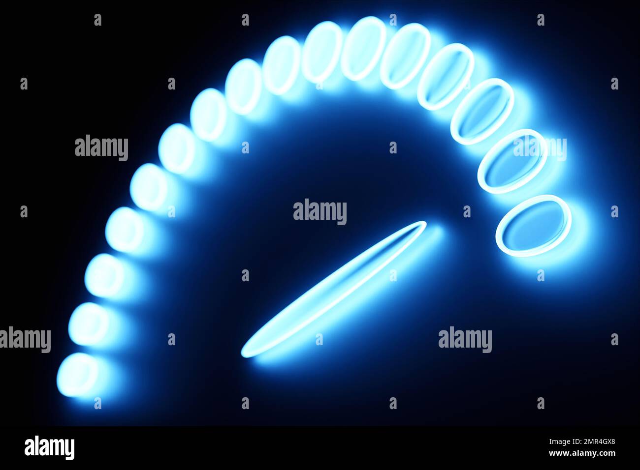 3d illustration round control panel icon. High risk concept on ...