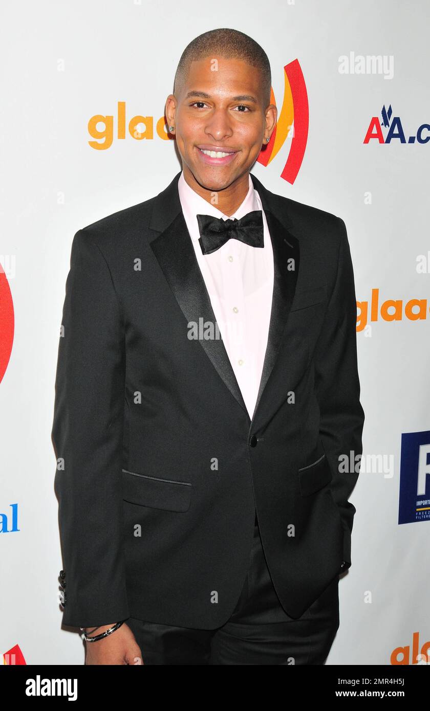 Nathan Williams poses for photographers at the 22nd Annual GLAAD Media ...