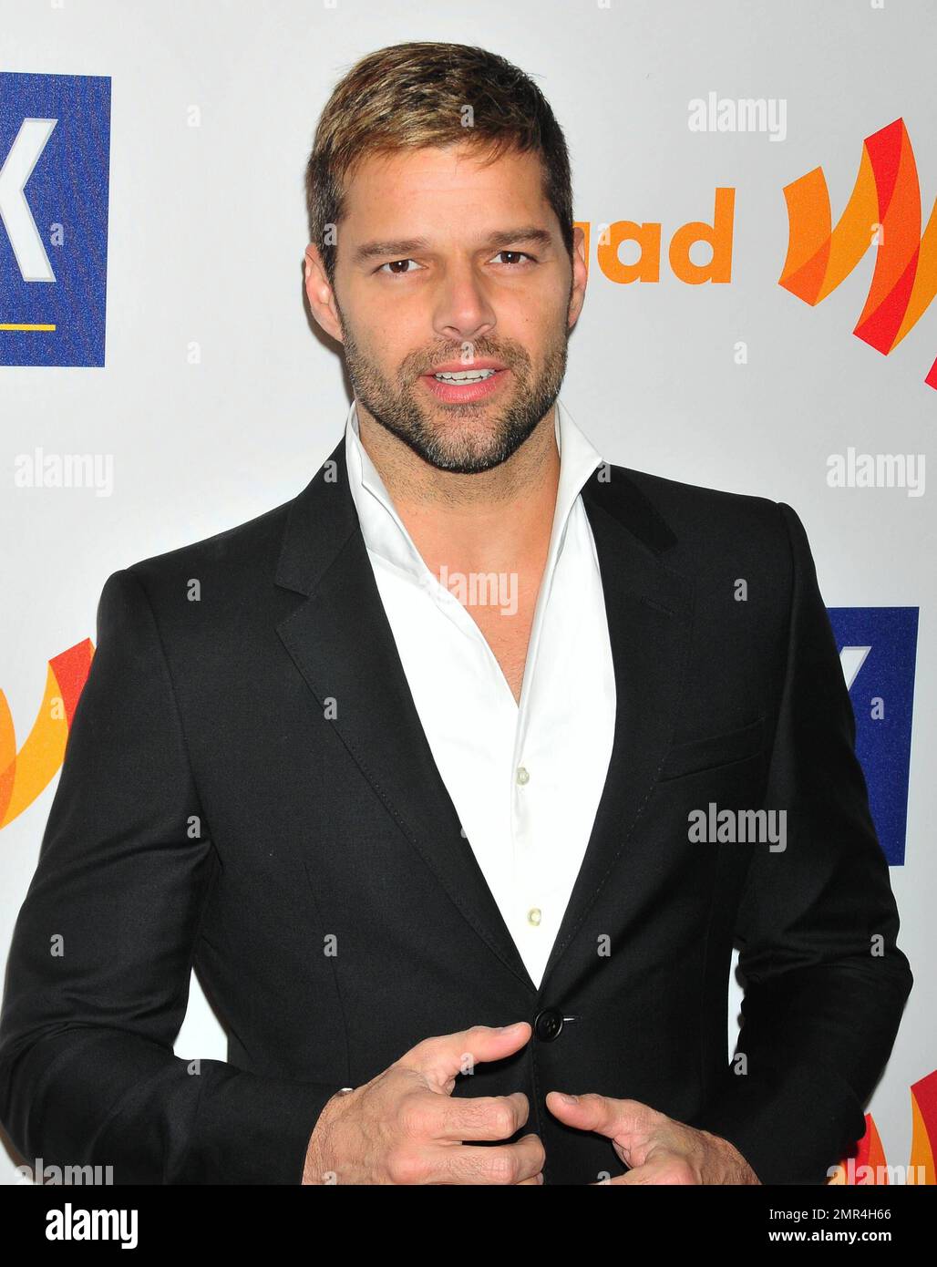 Ricky Martin, who received the Vito Russo Award, poses for ...