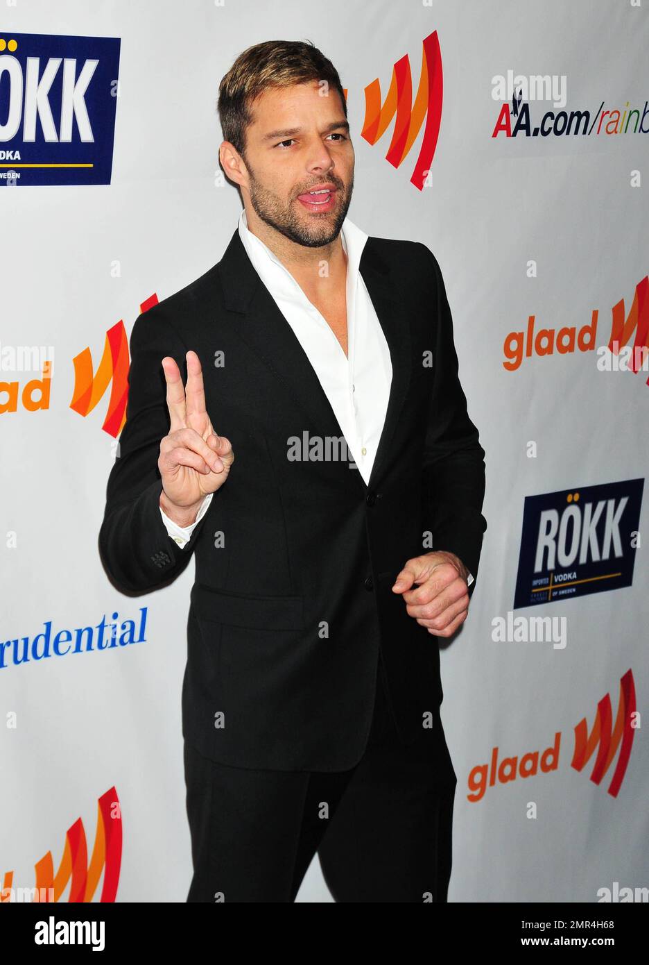 Ricky Martin, who received the Vito Russo Award, poses for ...