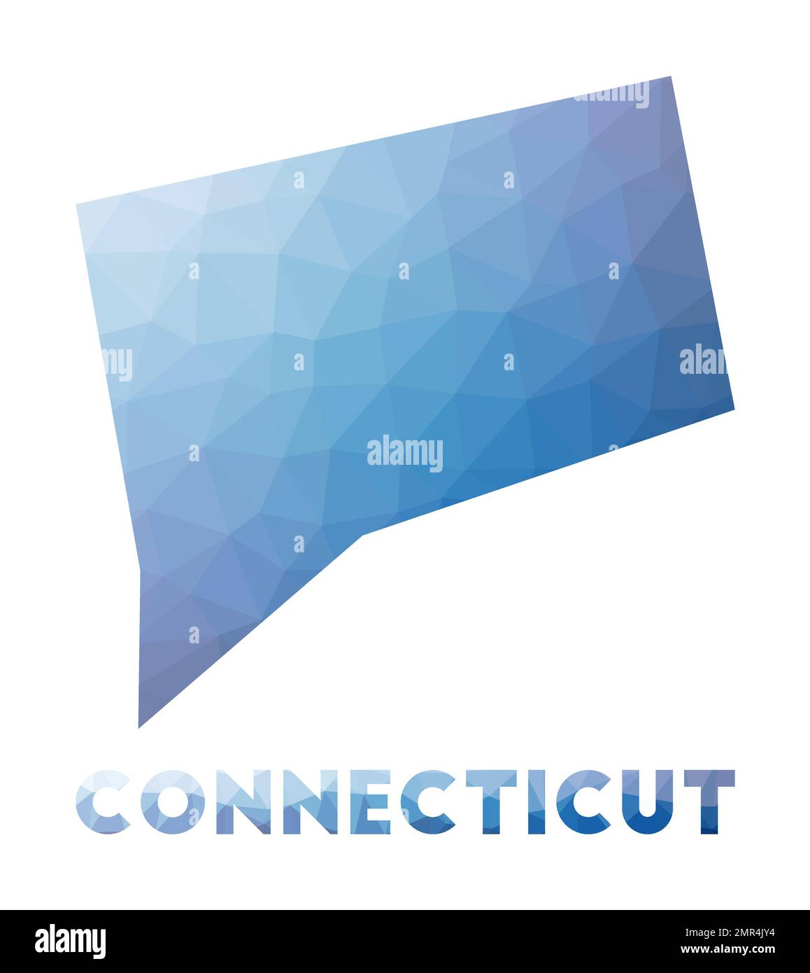 Low poly map of Connecticut. Geometric illustration of the US state ...