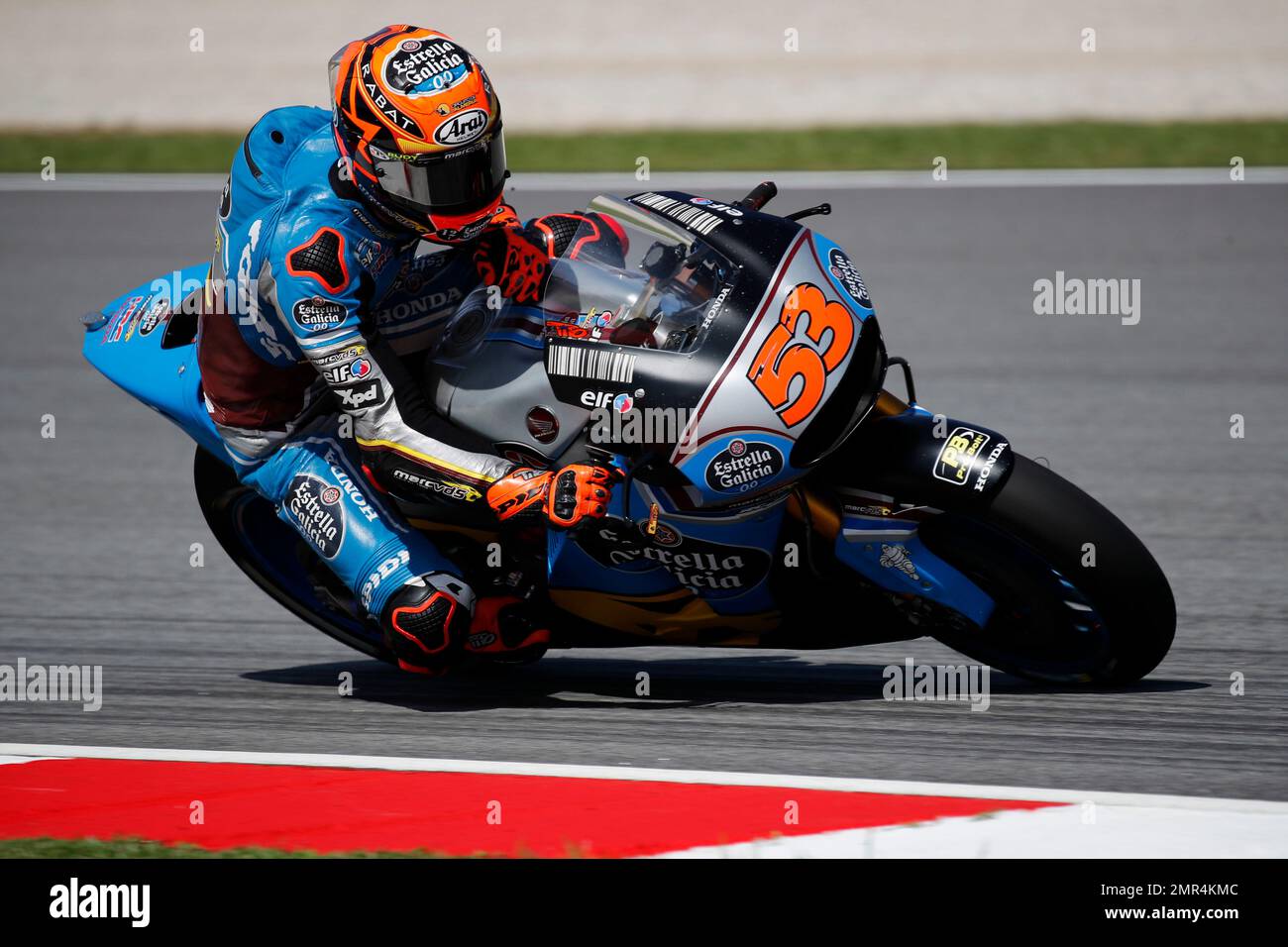 Spain's MotoGP rider Tito Rabat steers his Honda during the third ...